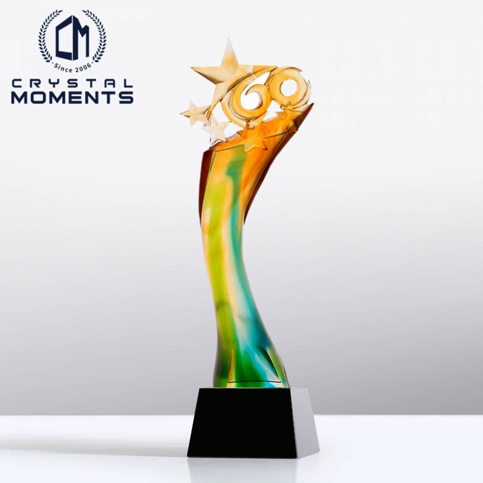 Customized Anniversary Trophy | Crystal Moments Singapore